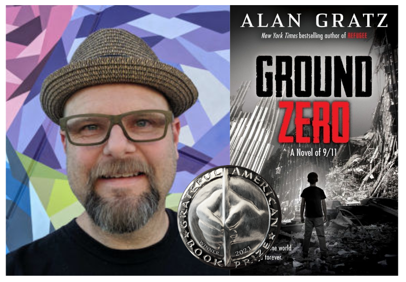 Alan-Gratz-author-Ground-Zero-Book-with-GABP-Medal.png