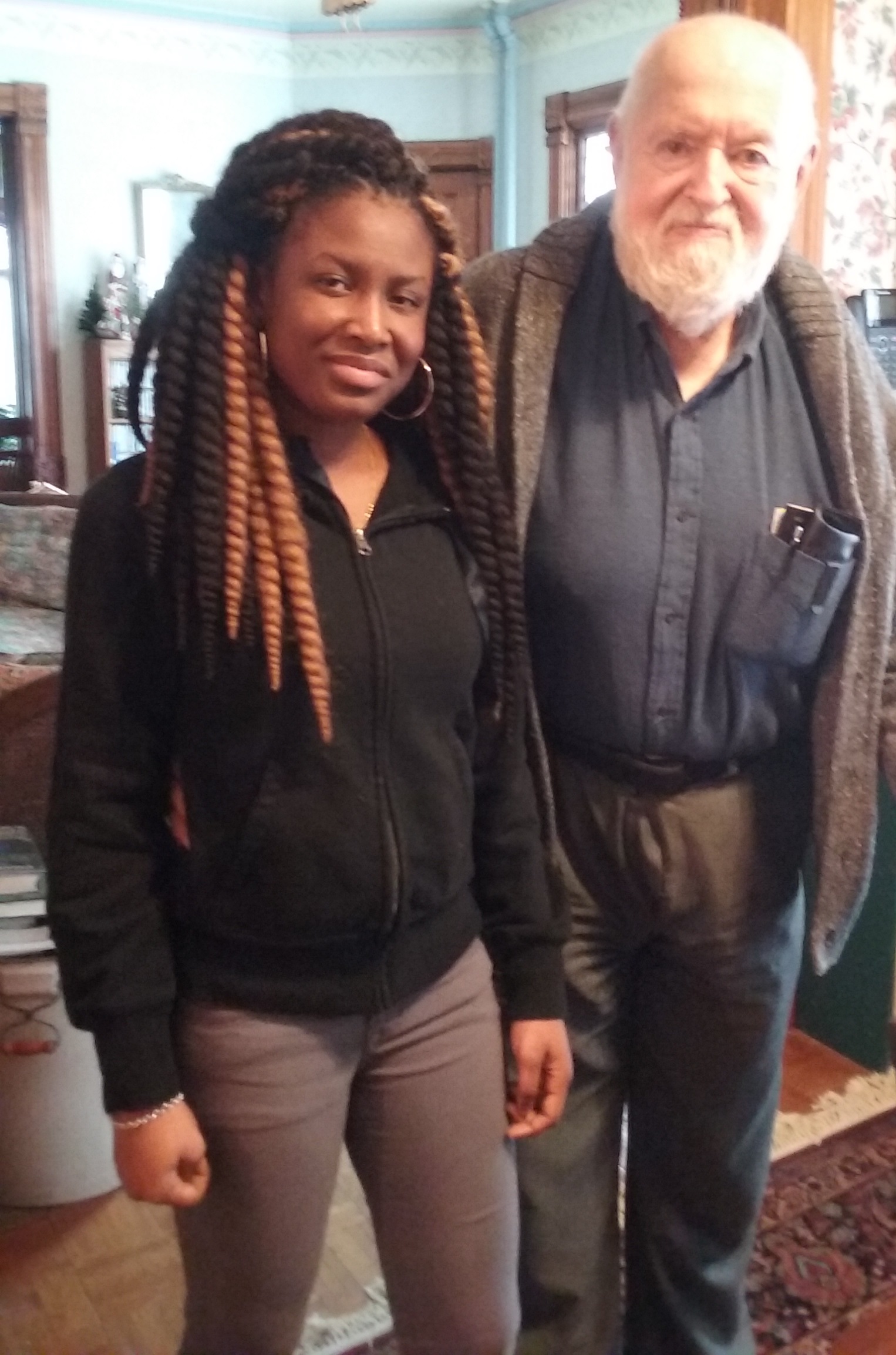 The author Germain Pokie with Lyle Johnson, Civil Rights Activist